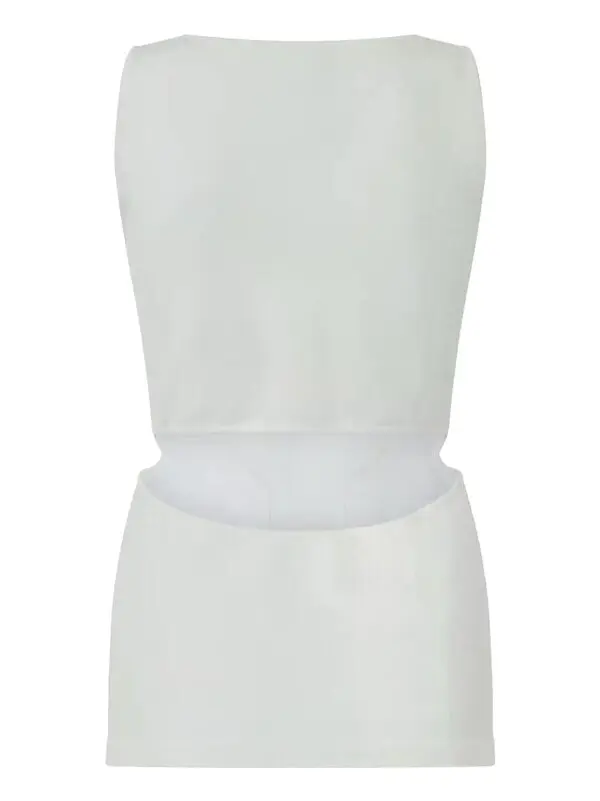 Alberta Ferretti Sleeveless V-neck Cut-out Tank - White