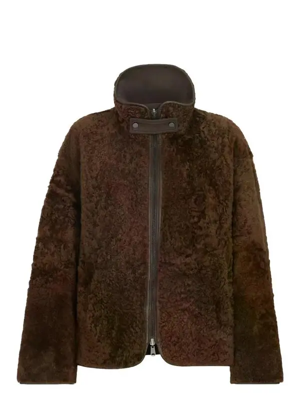Brunello Cucinelli Fuzzy Shearling Reversible Outerwear Jacket With Monili Detail - Brown