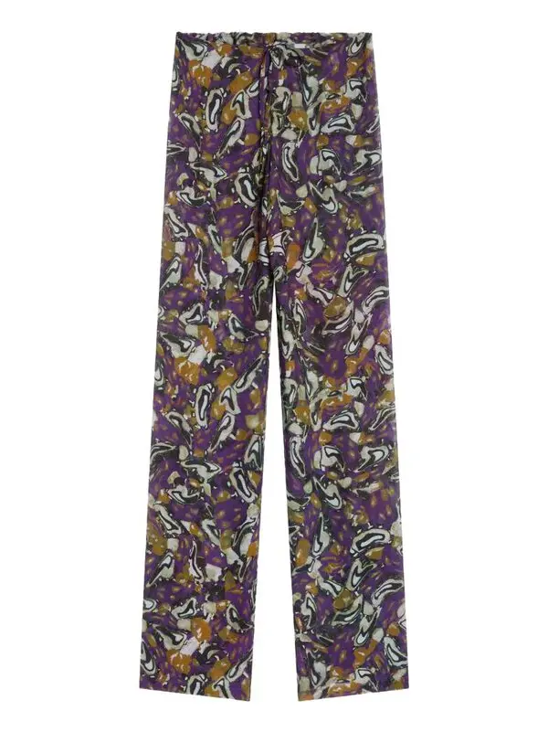 Dries Van Noten Elasticated Viscose Pants - Purple