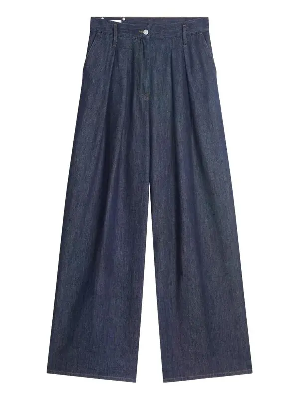 Dries Van Noten Wide Pleated Jeans - Blue