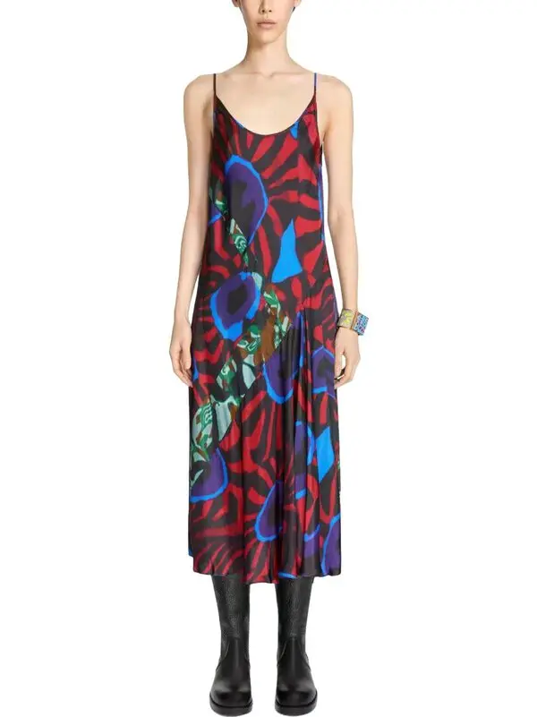Dries Van Noten Printed Slip Dress - Red