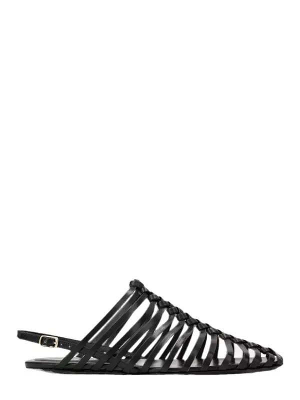 Dries Van Noten Braided Leather Sandals - Black