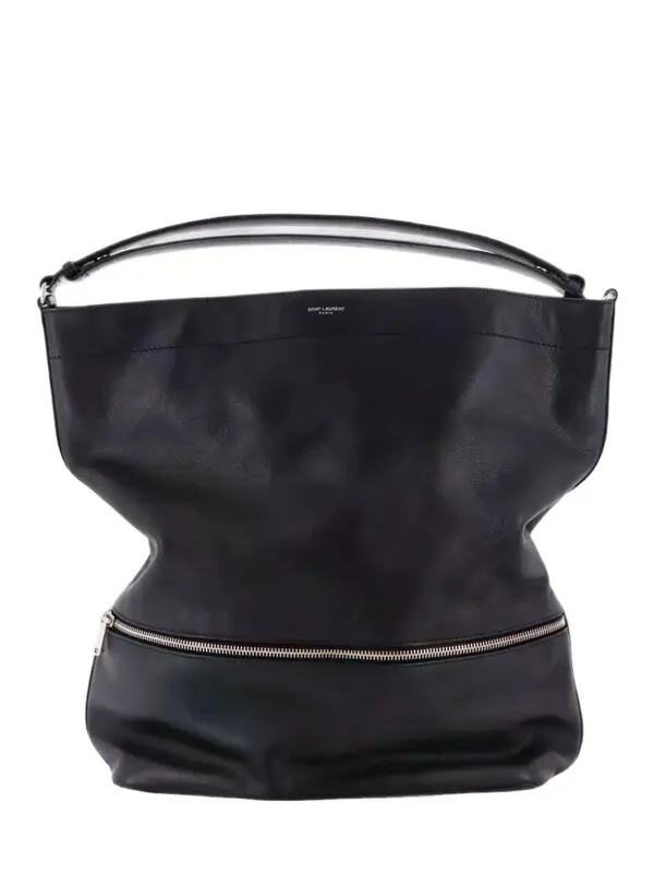 Saint Laurent Long Leather Hobo Bag - Black