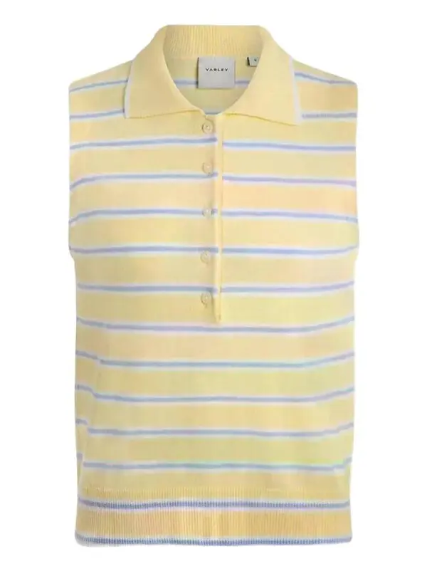 Varley Rue Striped Polo Top - Yellow