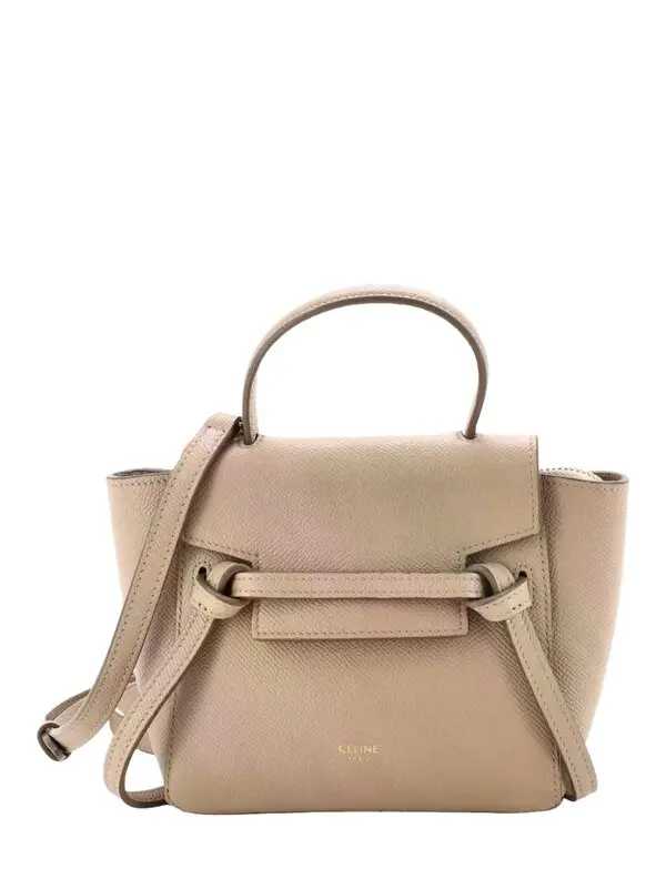 Celine Belt Bag Pico Textured Leather Shoulder Bag - Neutrals