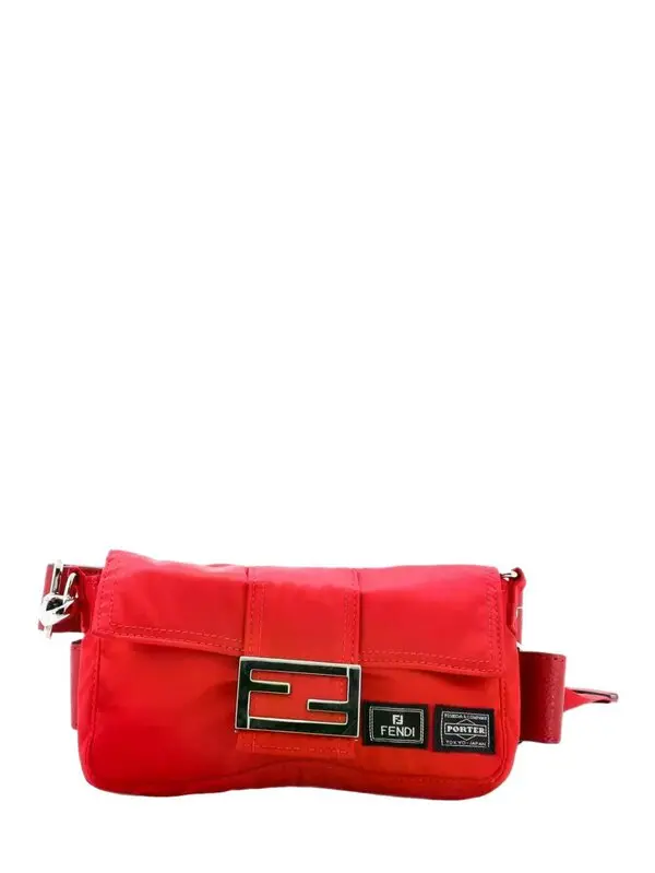 Fendi Porter Baguette Bag Nylon Mini Belt Bag - Red