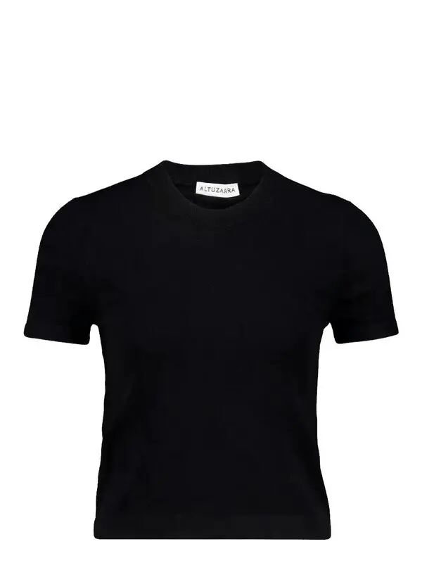 Altuzarra Short Sleeve Fine Knit Sweater - Black