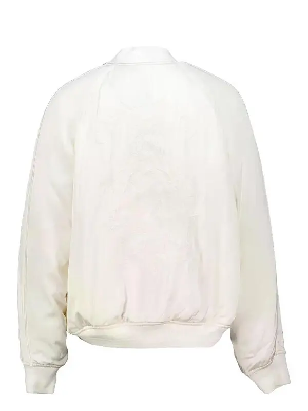 Casablanca Embroidered Satin Bomber Jacket - White