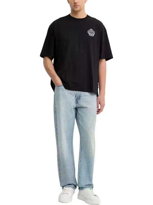 Just Cavalli Logo-embroidered T-shirt - Black