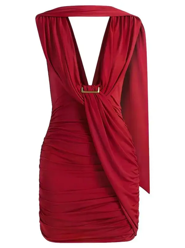 Manière De Voir Ruched Mini Dress - Red