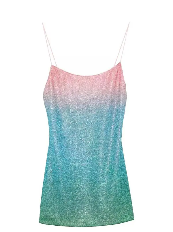 Oseree Lumière Lurex-knit Mini Dress - Blue