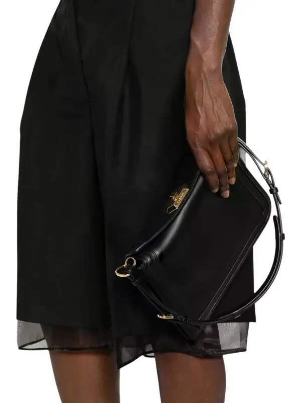 LANVIN Leather Shoulder Bag With Twist-lock Fastening - Black