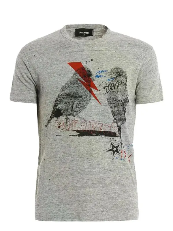 Dsquared2 Graphic Print T-shirt - Grey