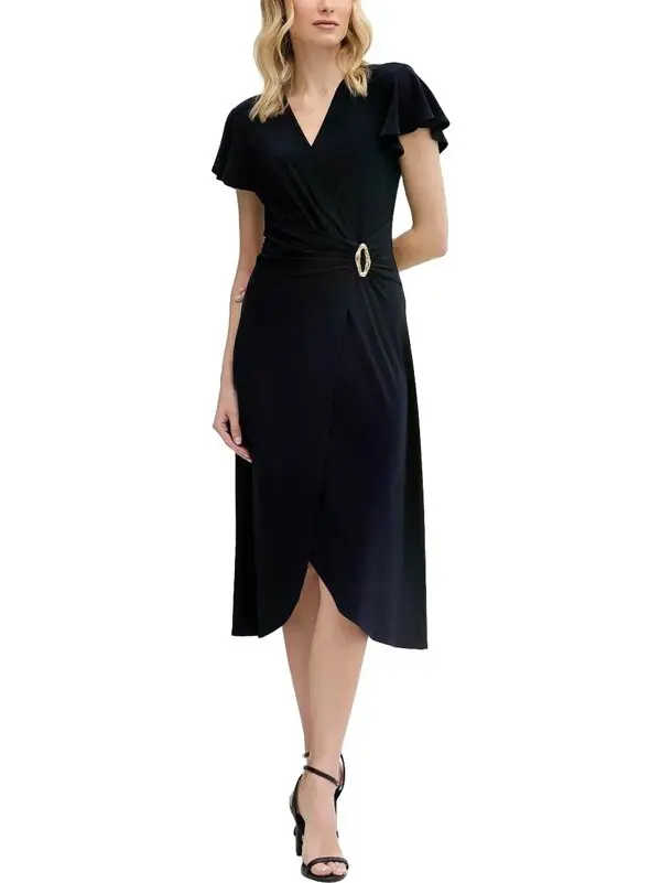 Joseph Ribkoff Wrap Midi Dress With Buckle Detail - Blue
