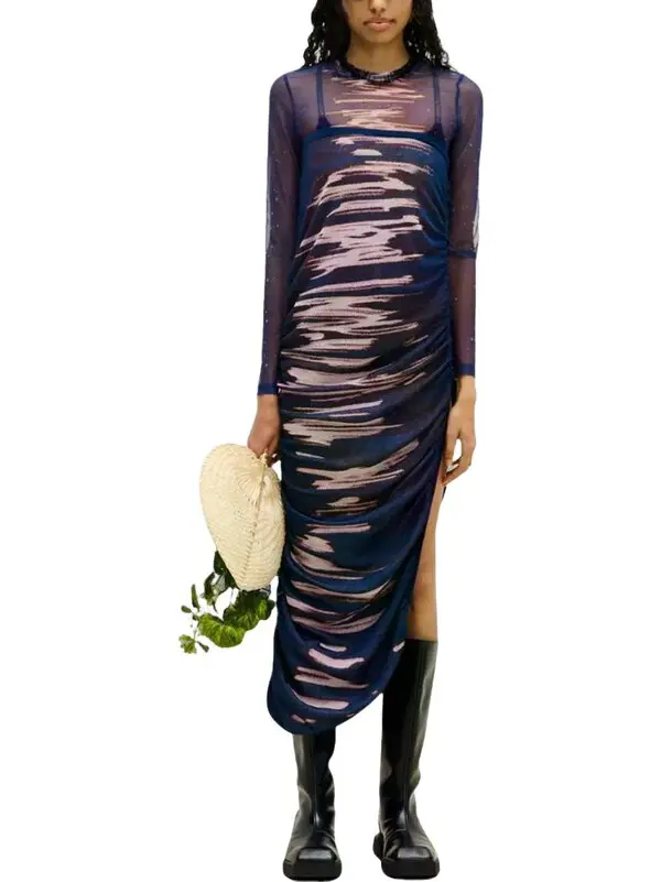 Ph5 Nile Lake Ruched Long Skirt - Blue