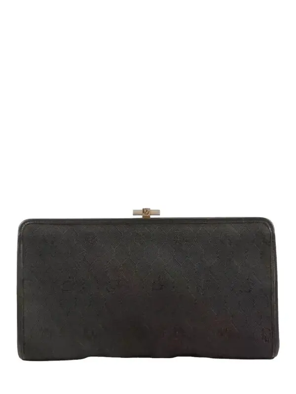 Dior 1980s Monogram Clasp Clutch Bag - Black