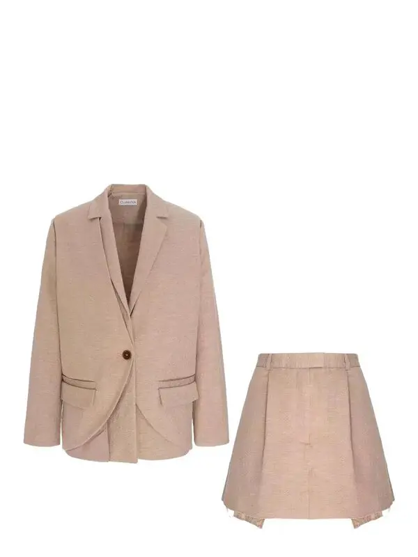 CUANNA Doubleyou Frayed-edge Suit - Neutrals