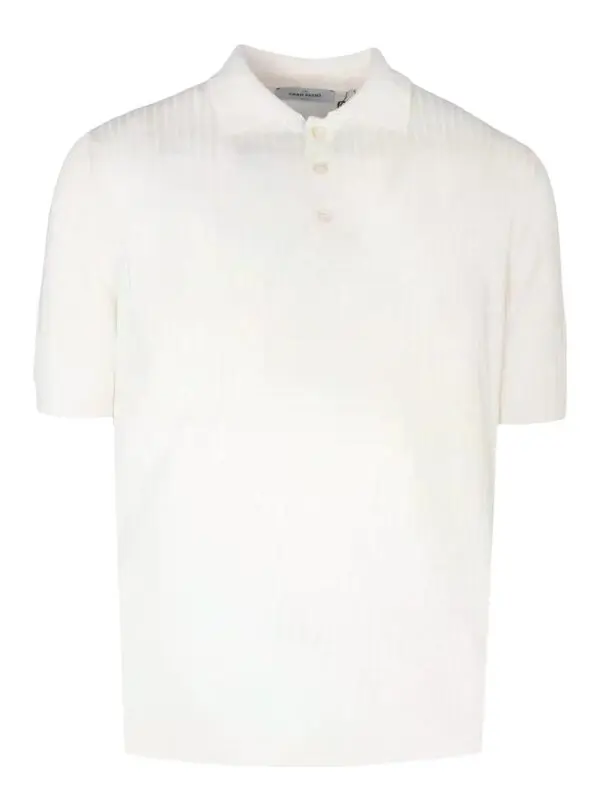 GRAN SASSO Ribbed-knit Polo Shirt - Neutrals
