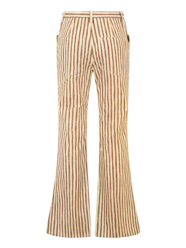 Alberta Ferretti Striped Flared Trousers - Neutrals