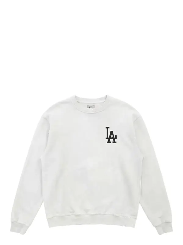 HTC LOS ANGELES Logo-print Distressed Sweater - White