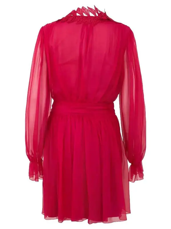 Alberta Ferretti Long-sleeve Mini Dress - Red
