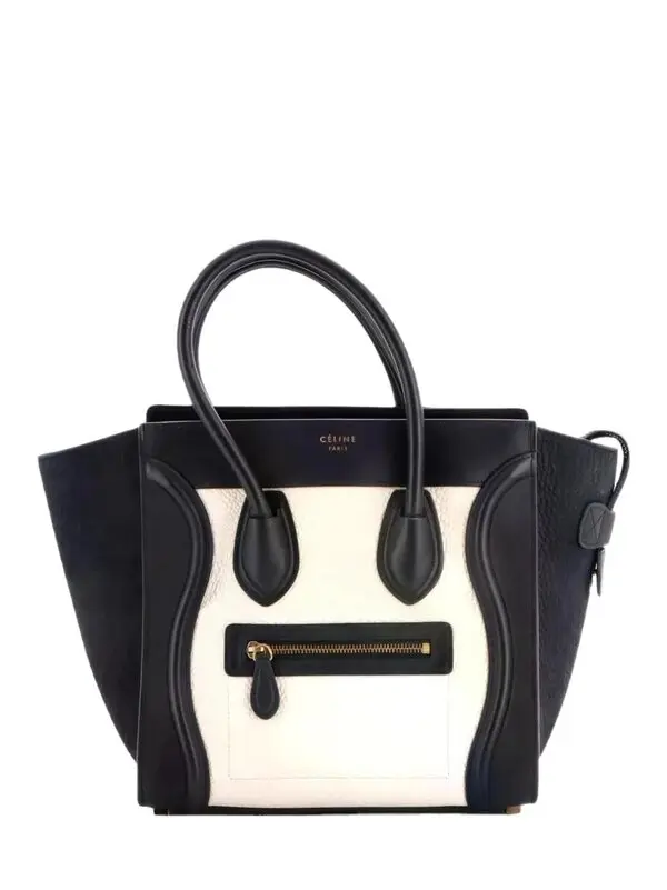 Celine Luggage Bag Leather Micro Tote - White