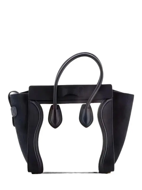 Celine Luggage Bag Leather Micro Tote - White