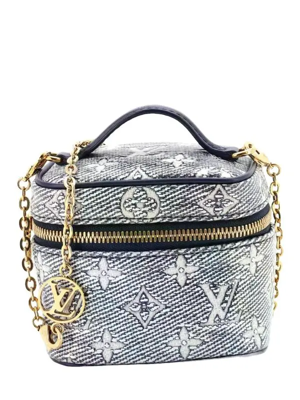 LOUIS VUITTON Vanity Case Monogram Jacquard Canvas Micro Satchel - Blue