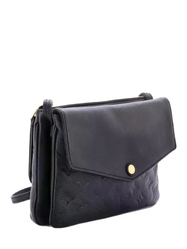 LOUIS VUITTON Twice Handbag Monogram Empreinte Leather Crossbody Bag - Black