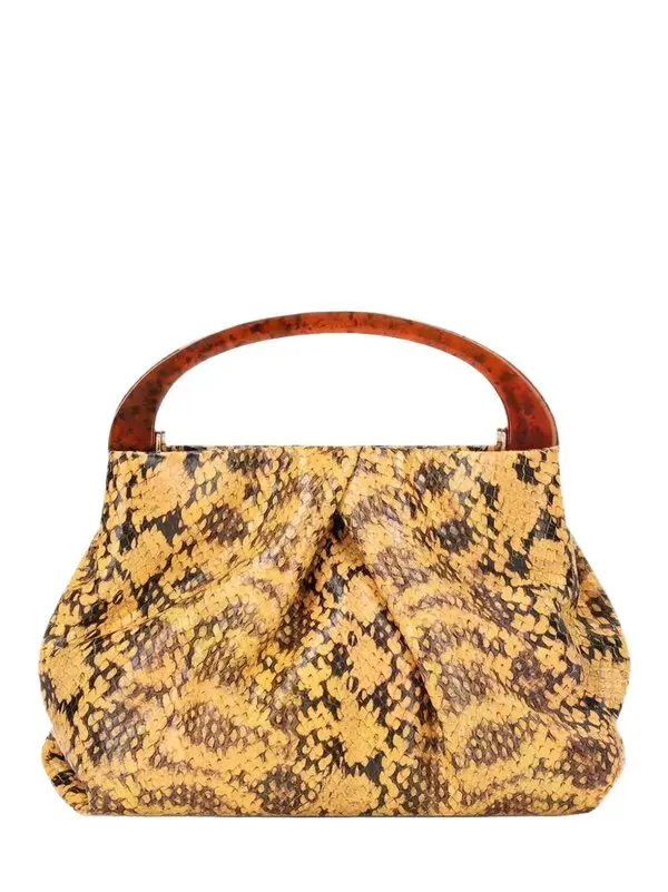 Dries Van Noten Small Pleated Leather Bag - Yellow
