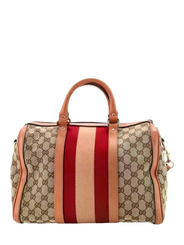 Gucci Monogram Canvas Satchel - Brown