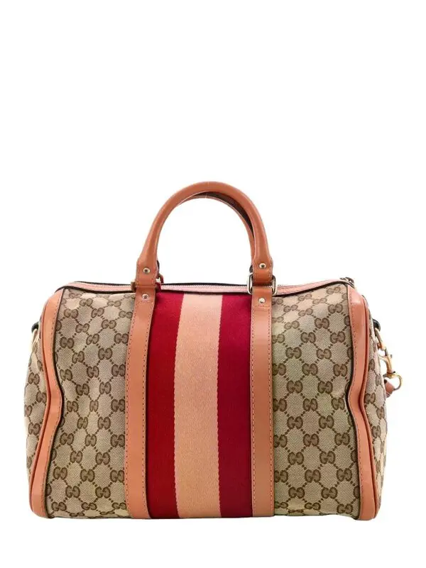 Gucci Monogram Canvas Satchel - Brown
