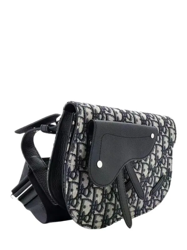 Dior Saddle Messenger Pouch Oblique Canvas Crossbody Bag - Blue