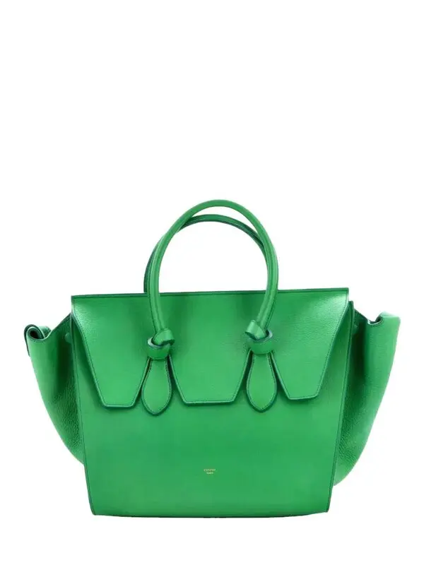 Celine Tie Knot Grainy Leather Small Tote Bag - Green