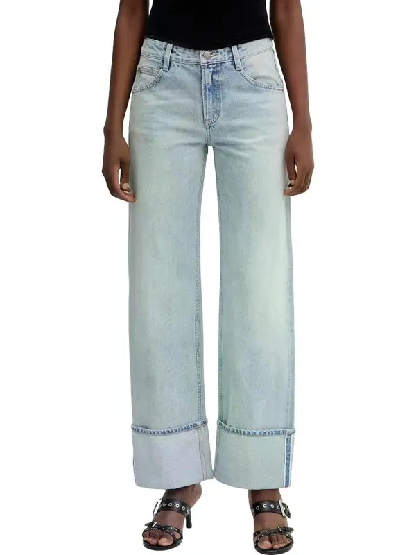 Miss Sixty Mid-rise Cuffed Straight-leg Jeans - Blue