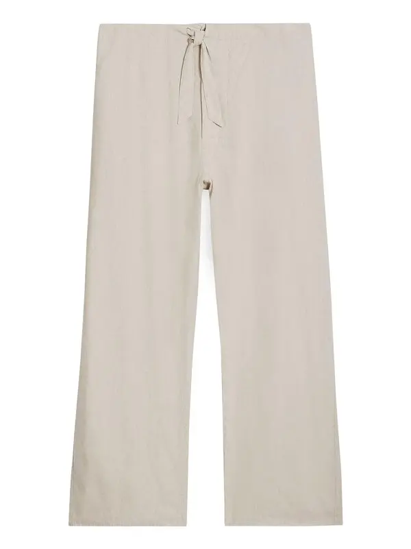 MAISON MARGIELA Linen And Cupro Blend Trousers - Stone