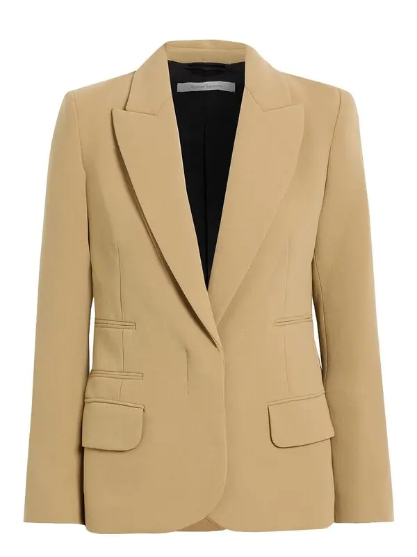 Another Tomorrow Woolblend Crepe Blazer - Camel