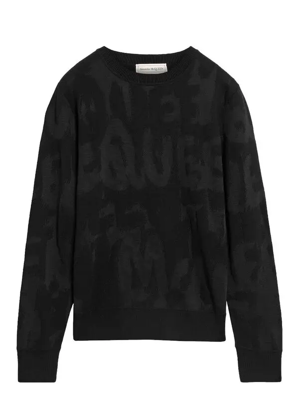 Alexander McQueen Intarsia Woolblend Sweater - Black