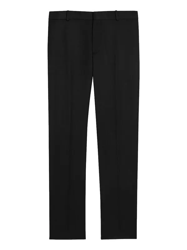 Alexander McQueen Slim Fit Wool Tailored Pants - Black