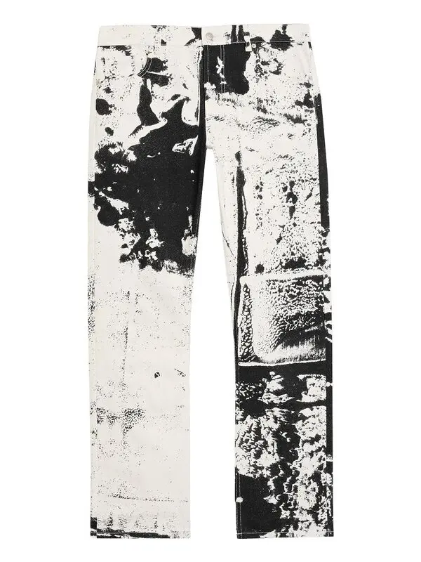 Alexander McQueen Printed Denim Jeans - White