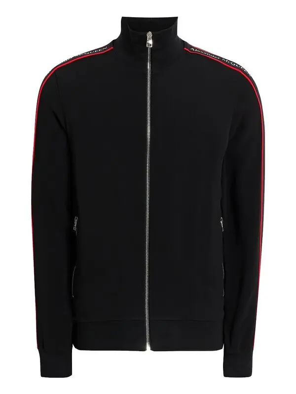 Alexander McQueen Jacquardtrimmed Knitted Track Jacket - Black