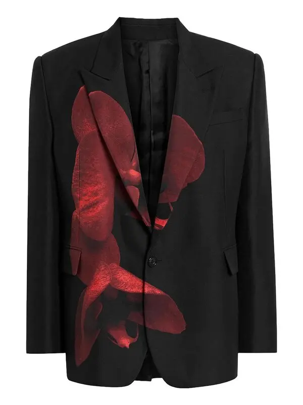 Alexander McQueen Cottonblend Jacquard Blazer - Black