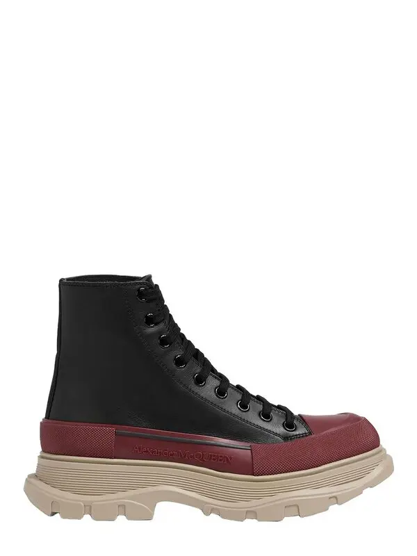 Alexander McQueen Tread Slick Leather Boots - Black