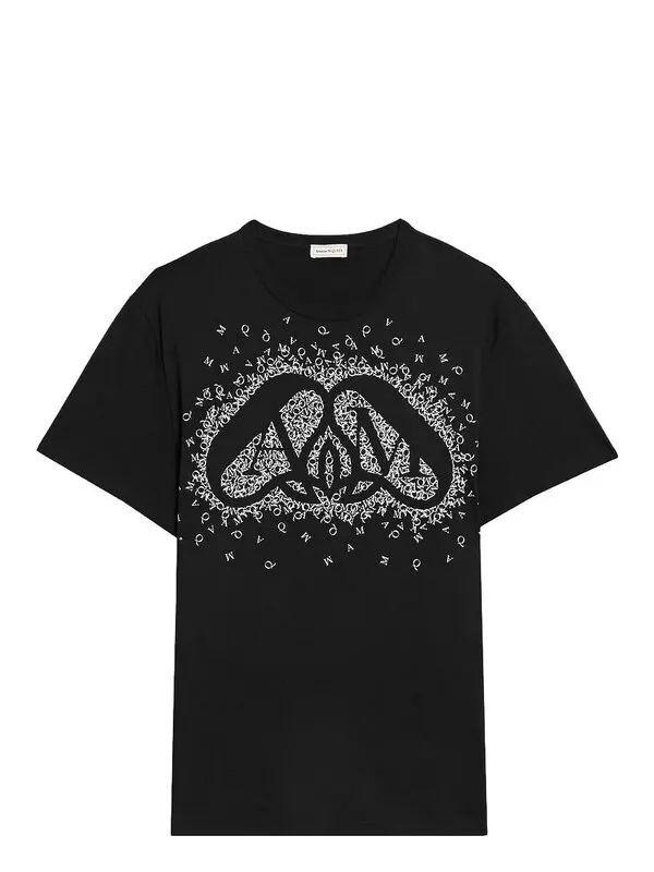 Alexander McQueen Printed Cottonjersey Tshirt - Black