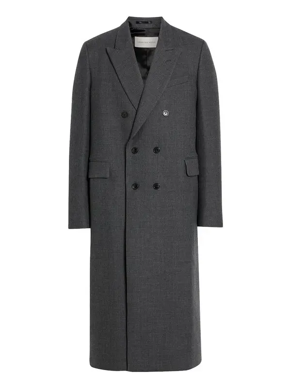 Dries Van Noten Doublebreasted Wooltwill Coat - Anthracite