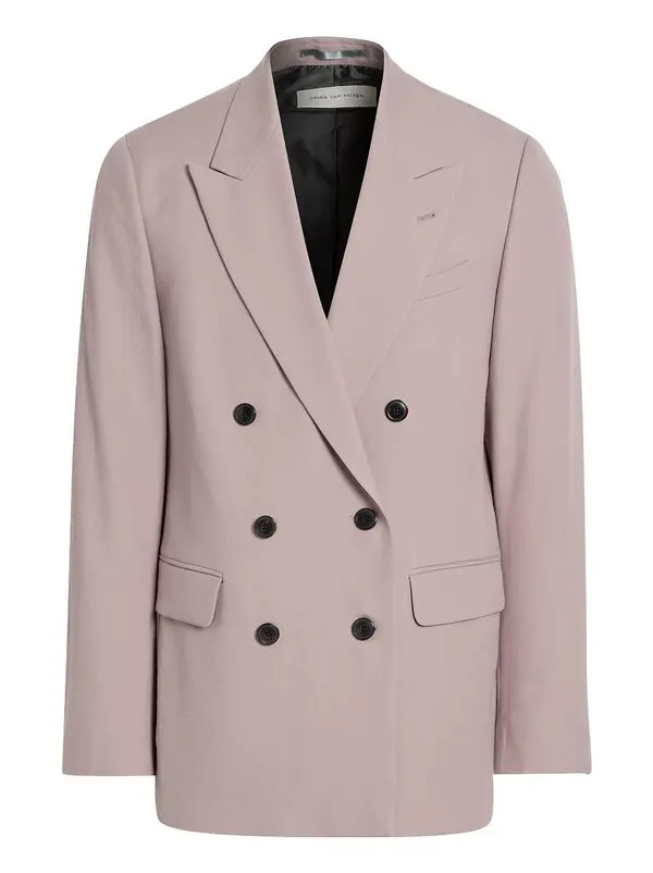 Dries Van Noten Doublebreasted Wooltwill Blazer - Lilac