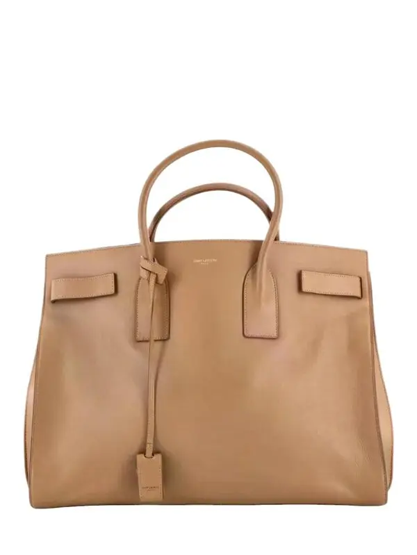 Saint Laurent Sac De Jour Leather Tote Bag - Brown