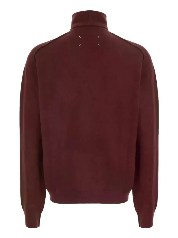MAISON MARGIELA Contrast-trim Roll Neck Sweater - Brown