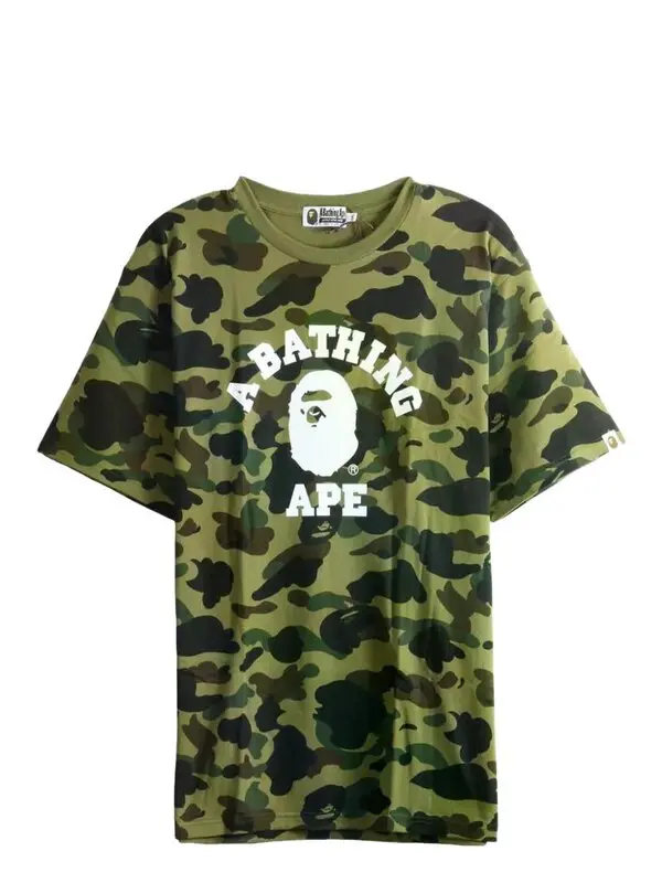 A BATHING APE Camo-print Logo-print T-shirt - Green
