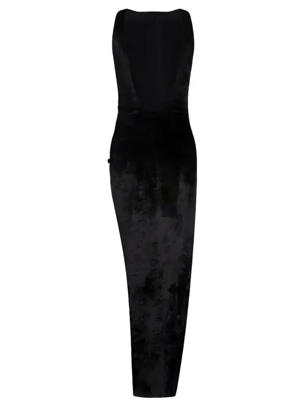 DONDUP Ruched Ring-detail Maxi Dress - Black